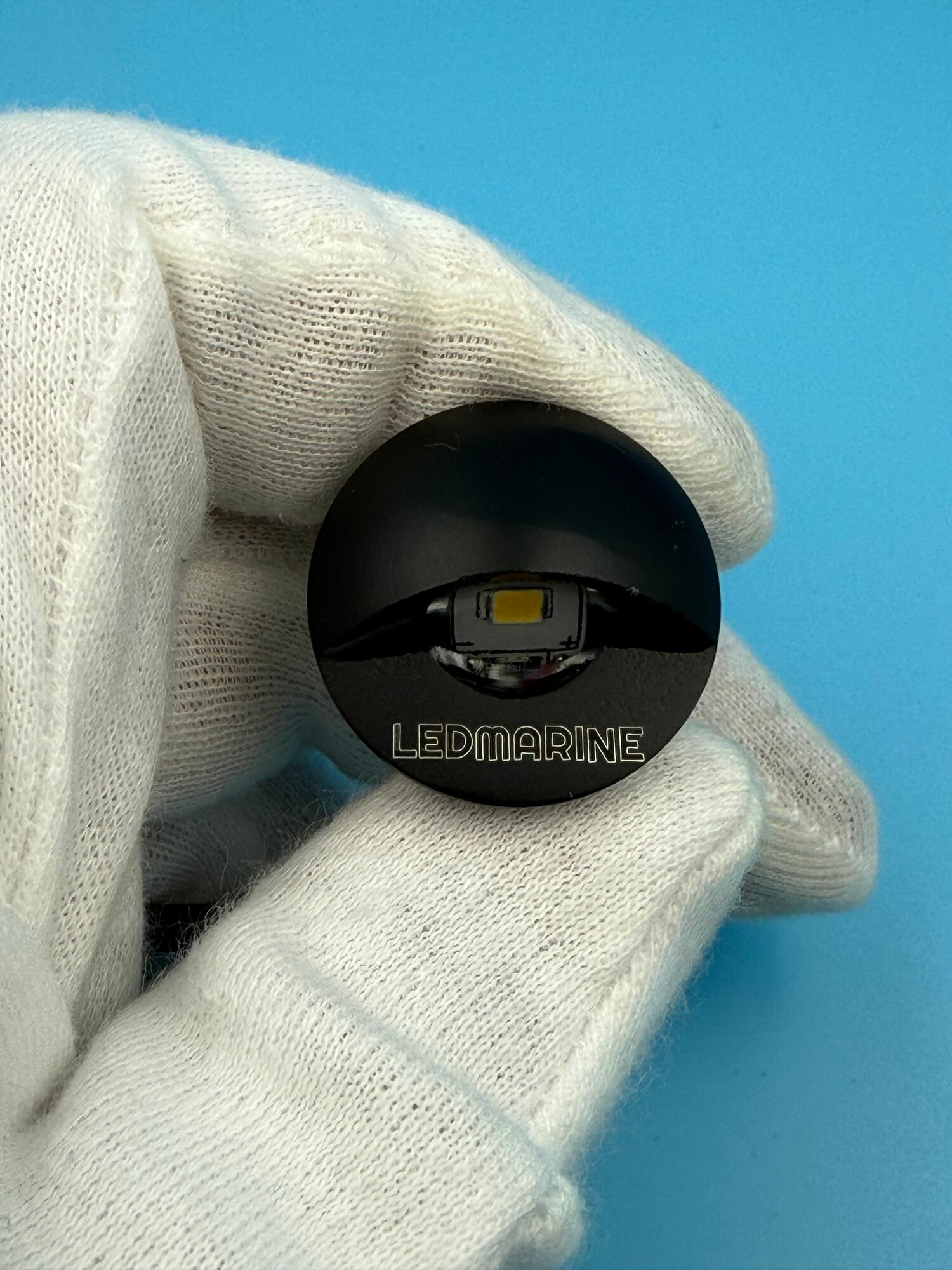 Палубный светильник врезной LM-STN01R, 1W, DC12V, IP68, нержавеющая сталь, теплый белый, гайка, корпус черный