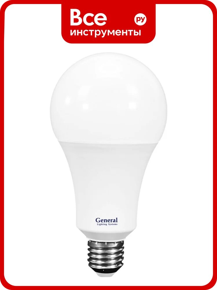 Лампа светодиодная General Lighting Systems груша, 70*138, GLDEN-WA70-30-230-E27-4000, 2150 Лм, 30 Вт, 4000К, нейтральный белый, упаковка 10 штук 662207