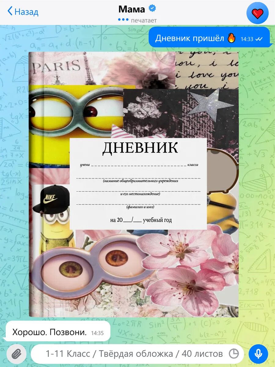 Школьный дневник с принтом y2k pinterest