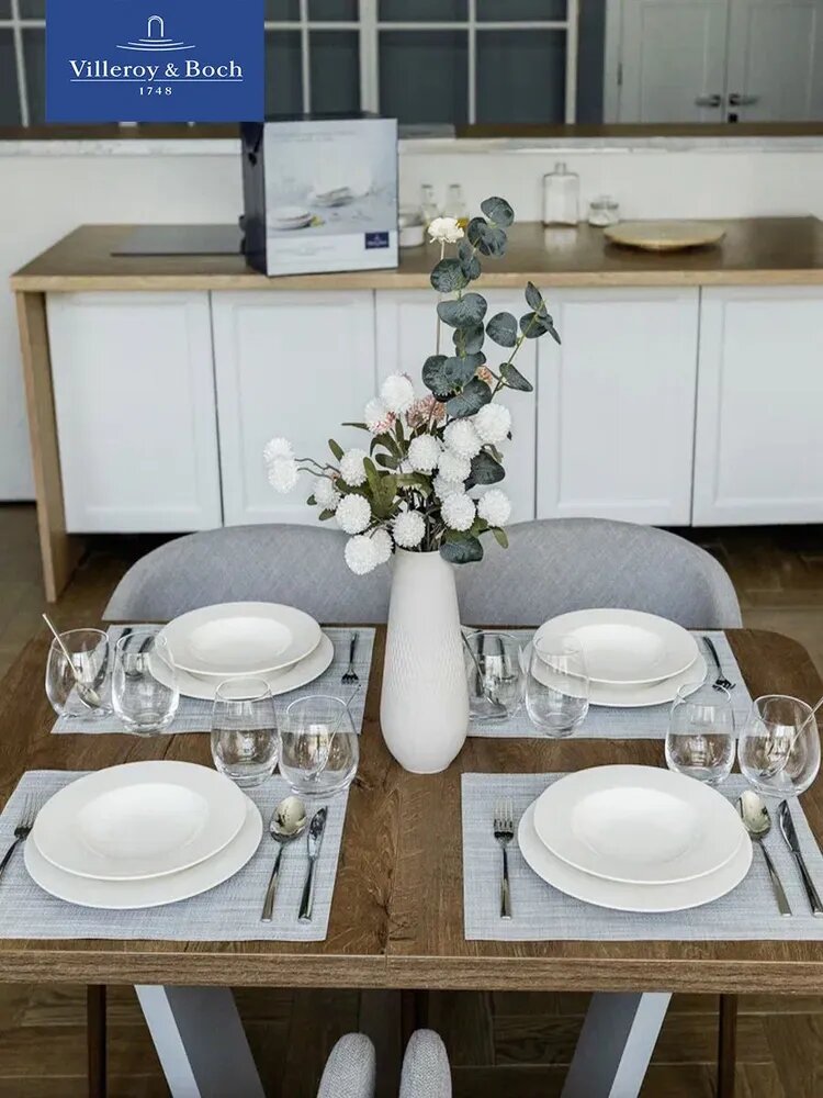 Набор фарфоровой посуды столовой на 4 персоны/36 предметов, Wonderful World White, Villeroy & Boch, Премиум-Фарфор