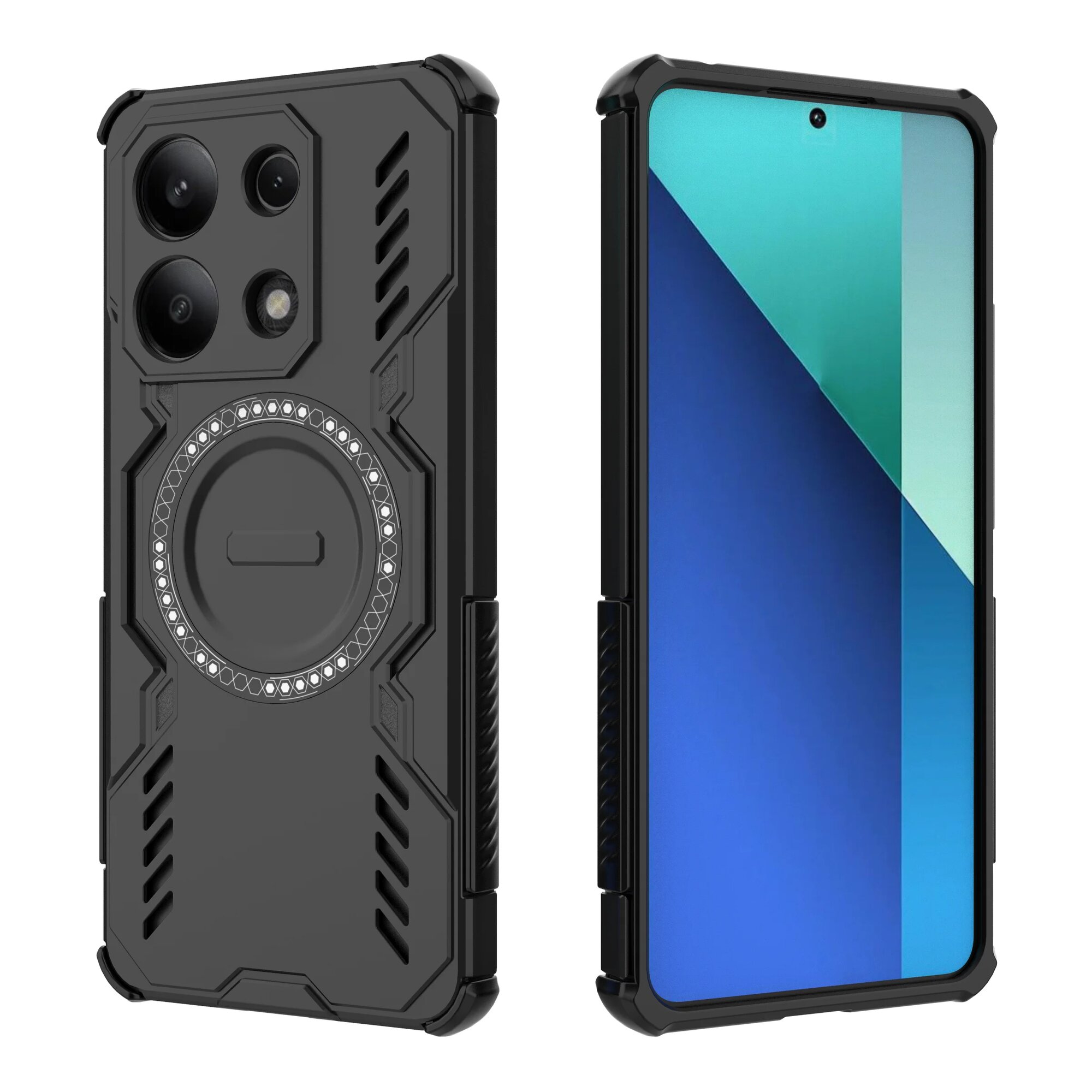 Для Redmi Note 13 4G чехол из ТПУ, бронированный бампер для Redmi Note 13 4G, чехол Черный, Black