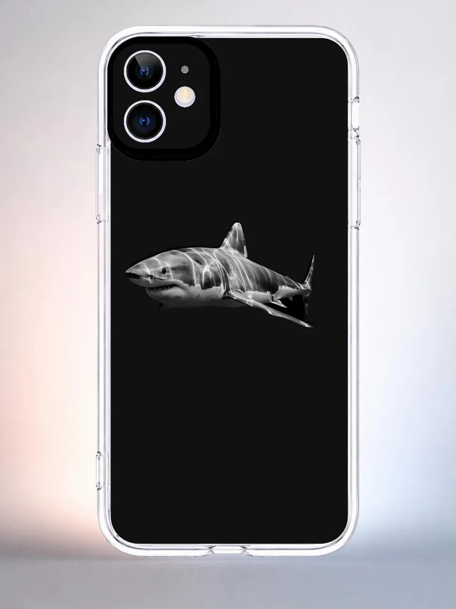 Чехол iPhone 11 акула в тёмной воде силиконовый