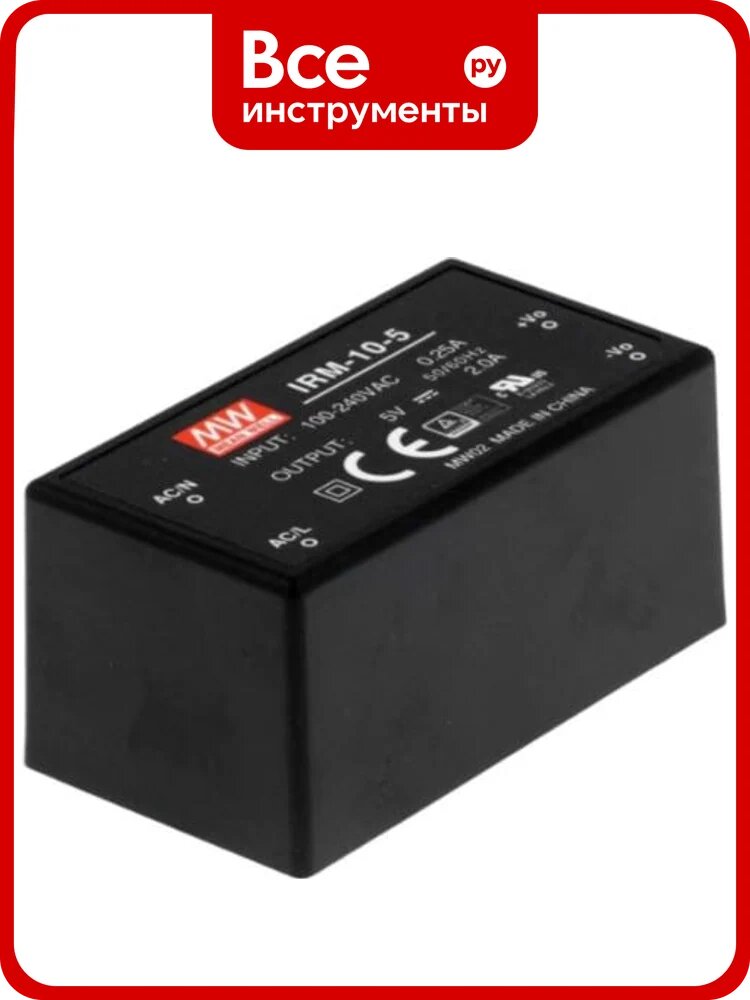 Блок питания на печатную плату Mean Well IRM-10-5, AC/DC 10 Вт 5 В, 1202380