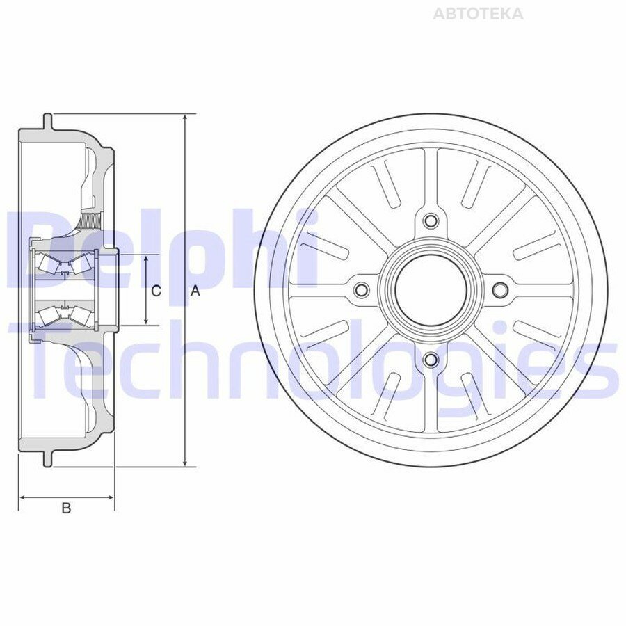 Барабан тормозной DELPHI BFR576