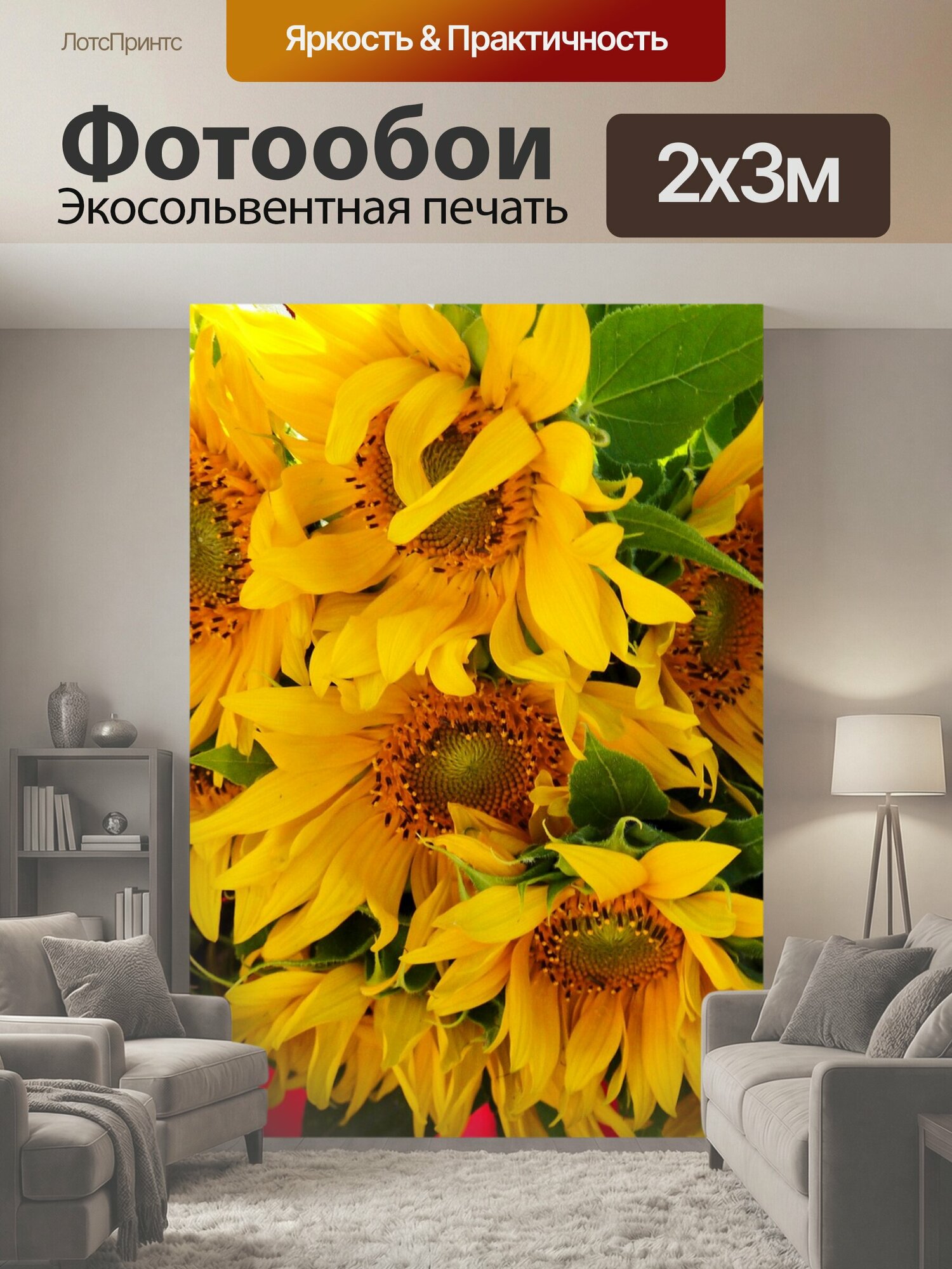 Фотообои "Подсолнух, семена подсолнечника, подсолнечное масло" 200x300 см. экосольвентная печать