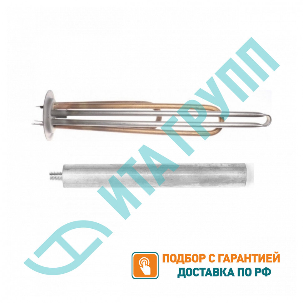 Комплект ТЭН 1кВт (1000Вт) RF для водонагревателя Elsotherm Flat CV, AV, Termolux + анод, 20109K