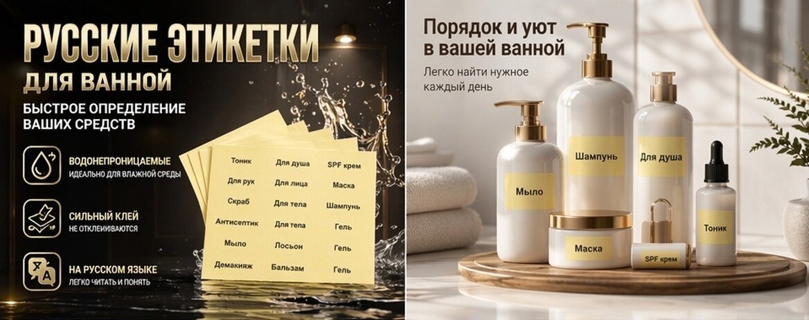 6 Листов Водостойкие Наклейки Для Бутылок Ванная Комната Желтый 8.50X5.50X0.10Cm