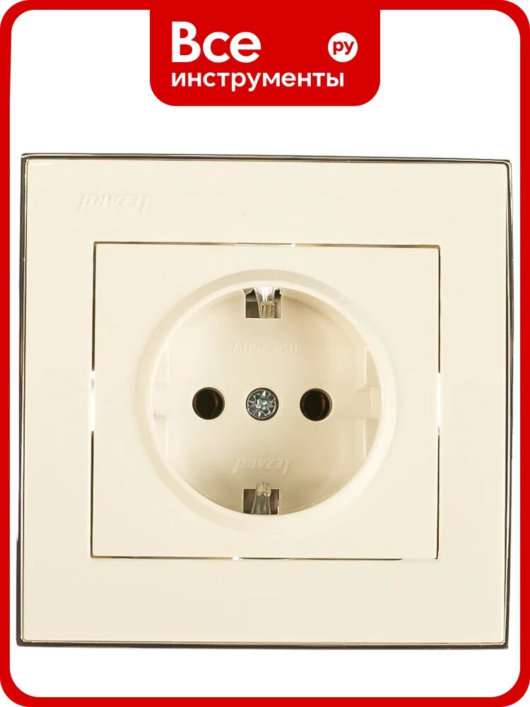 Розетка LEZARD RAIN с/ з керамика белый с бок. вст. хром 703-0225-122