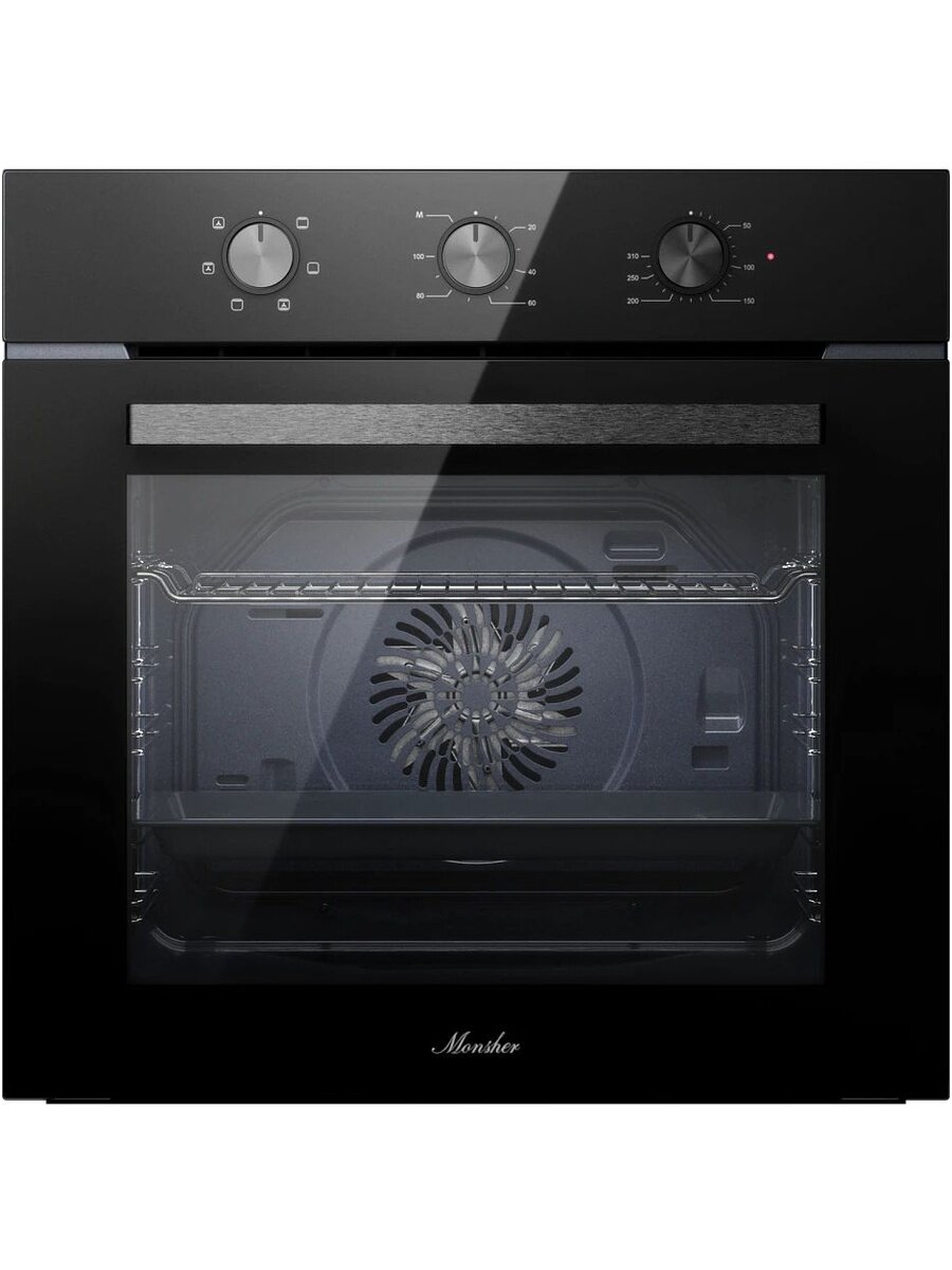 Духовой шкаф MONSHER MOE 6023 Static Noir Духовой шкаф MONSHER, High-Tech, 78 л, поворотное управление, таймер, 6 режимов, макс. температура 310 градусов, энергоэффективность А, цвет черный