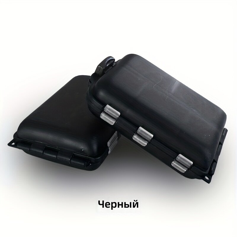 Коробка пластиковая квадратная для рыболовных крючков и аксессуаров, черная, модель 003, 1 шт.