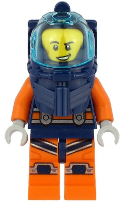 Минифигурка Lego cty1164 Deep Sea Diver - Male, Dark Blue Helmet, Lopsided Grin