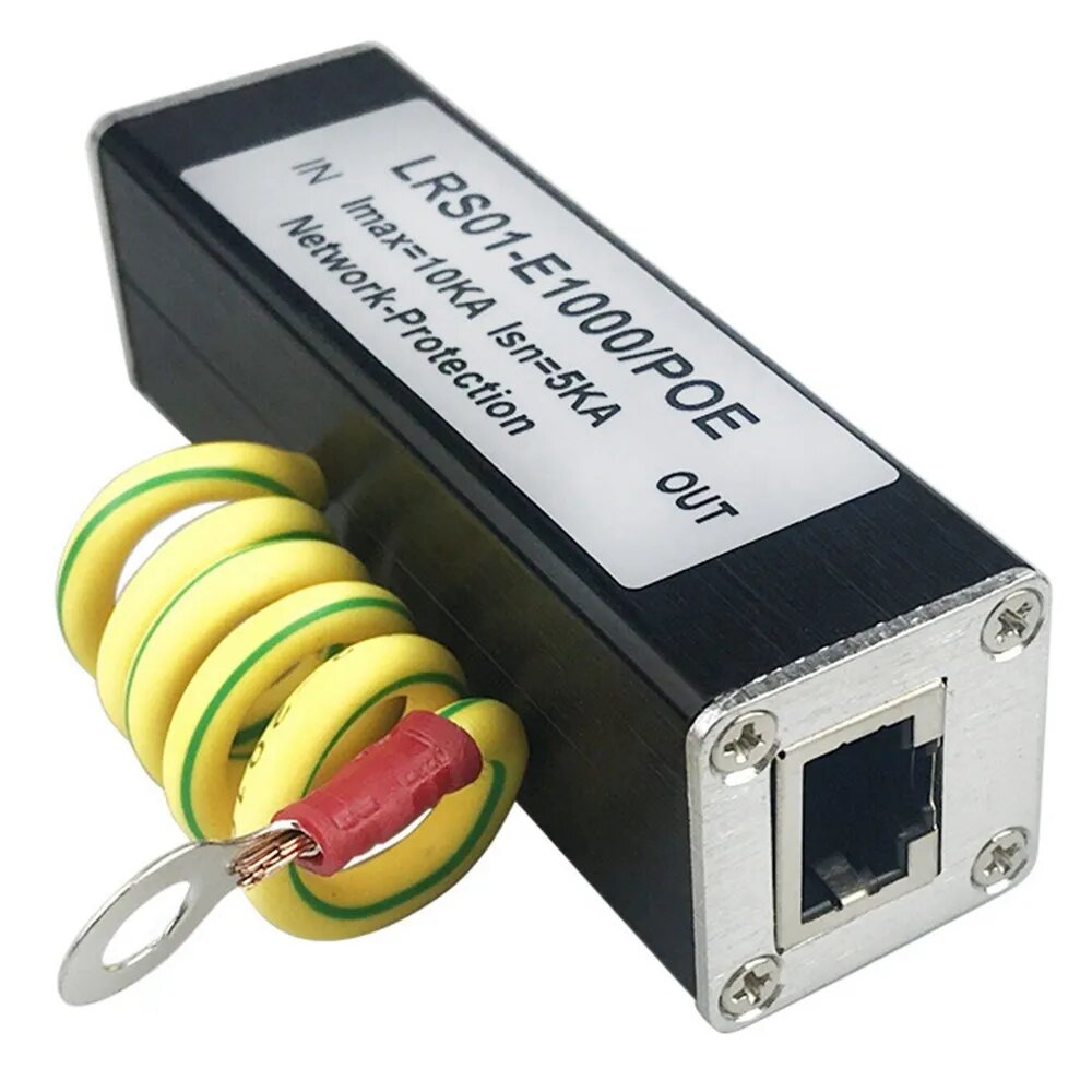 100/1000M POE IP-камера Сетевой коммутатор RJ45 и устройство защиты от перенапряжений Разрядник SPD 1000M