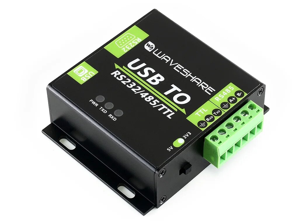 Waveshare Промышленный изолированный USB-конвертер FT232RNL/CH343G USB в RS232/485/TTL