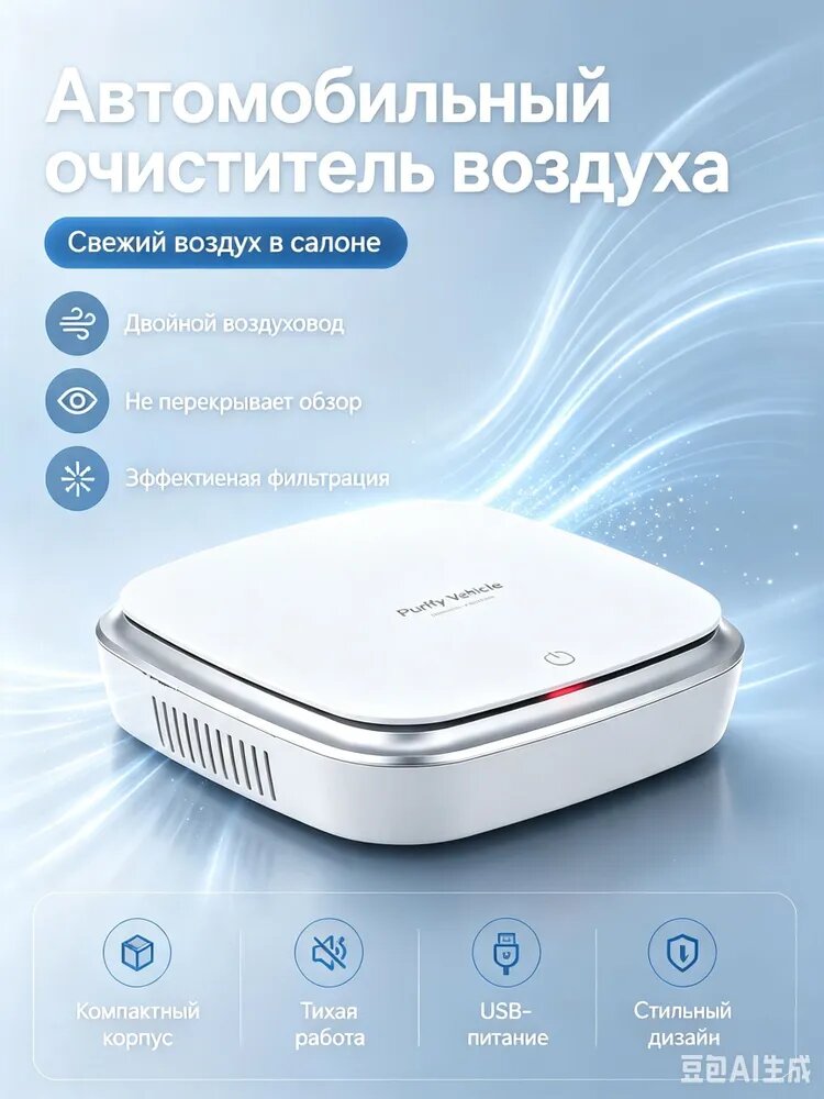 Лавтех Очиститель воздуха TC-003, Компактный, Тихий, USB-питание, Белый