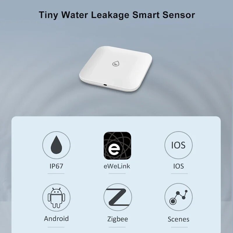 Датчик протечки воды mumubiz Zigbee 3.0 белый