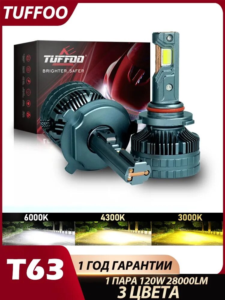 TUFFOO Лампа автомобильная H7, 2 шт. арт. TF-T63-H7