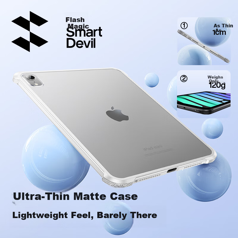Shanmo Матовая антизапотевающая прозрачная черная чехол для iPad Mini 7/6 2024/2022 моделей Размер：iPad Mini 7/6 8.3