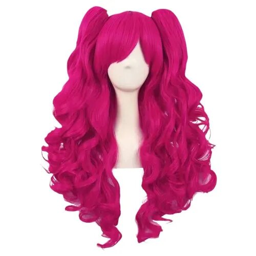 Парик для косплея Пинки Пай из аниме My Little Pony , анимационный костюм, косички с натуральными длинными вьющимися волосами, розово-красный
