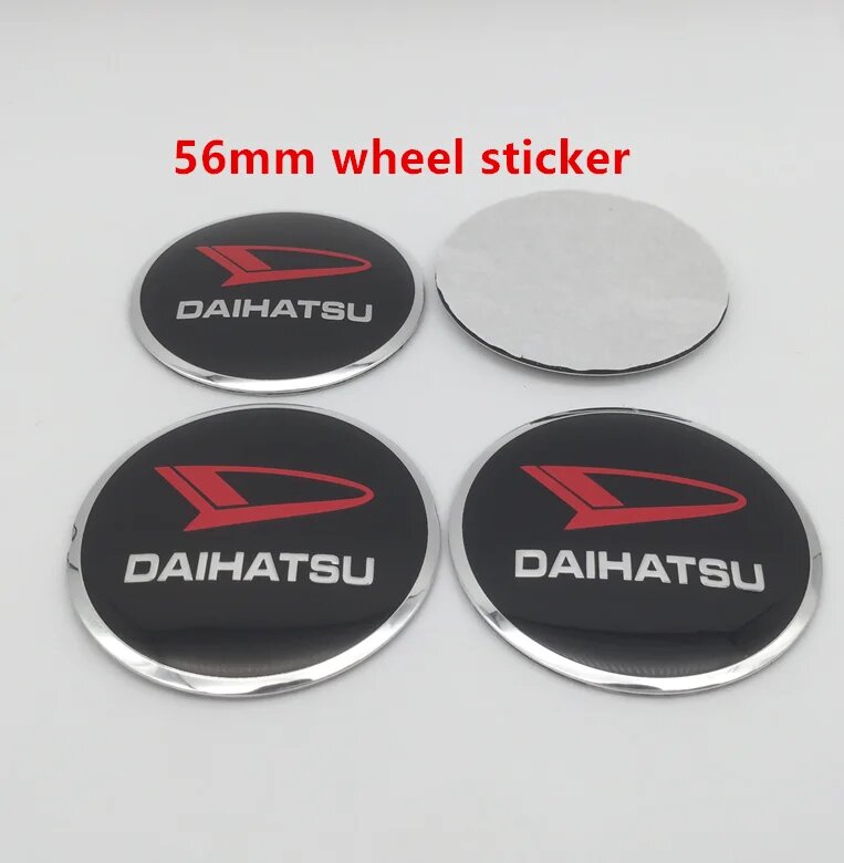 4 шт. 3D 56 мм 60 мм для логотипа Daihatsu, эмблема автомобиля, центральная крышка колеса, крышка ступицы, смоляный значок, наклейка, Стайлинг, автоаксессуары