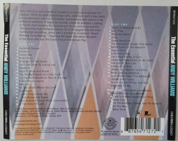 Музыка CD Andy Williams - The Essential Andy Williams (CD, Compilation, 2013)