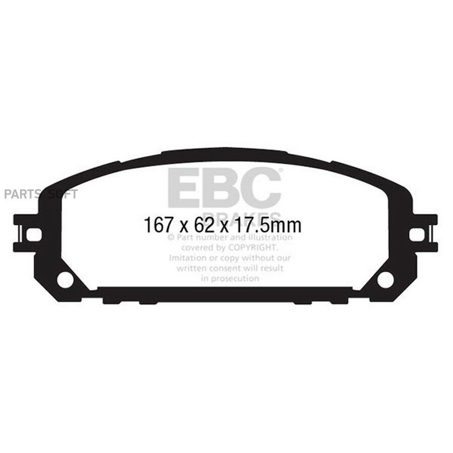 Накладки тормозные от официального дистрибьютора, EBC-BRAKES, артикул DPX3030