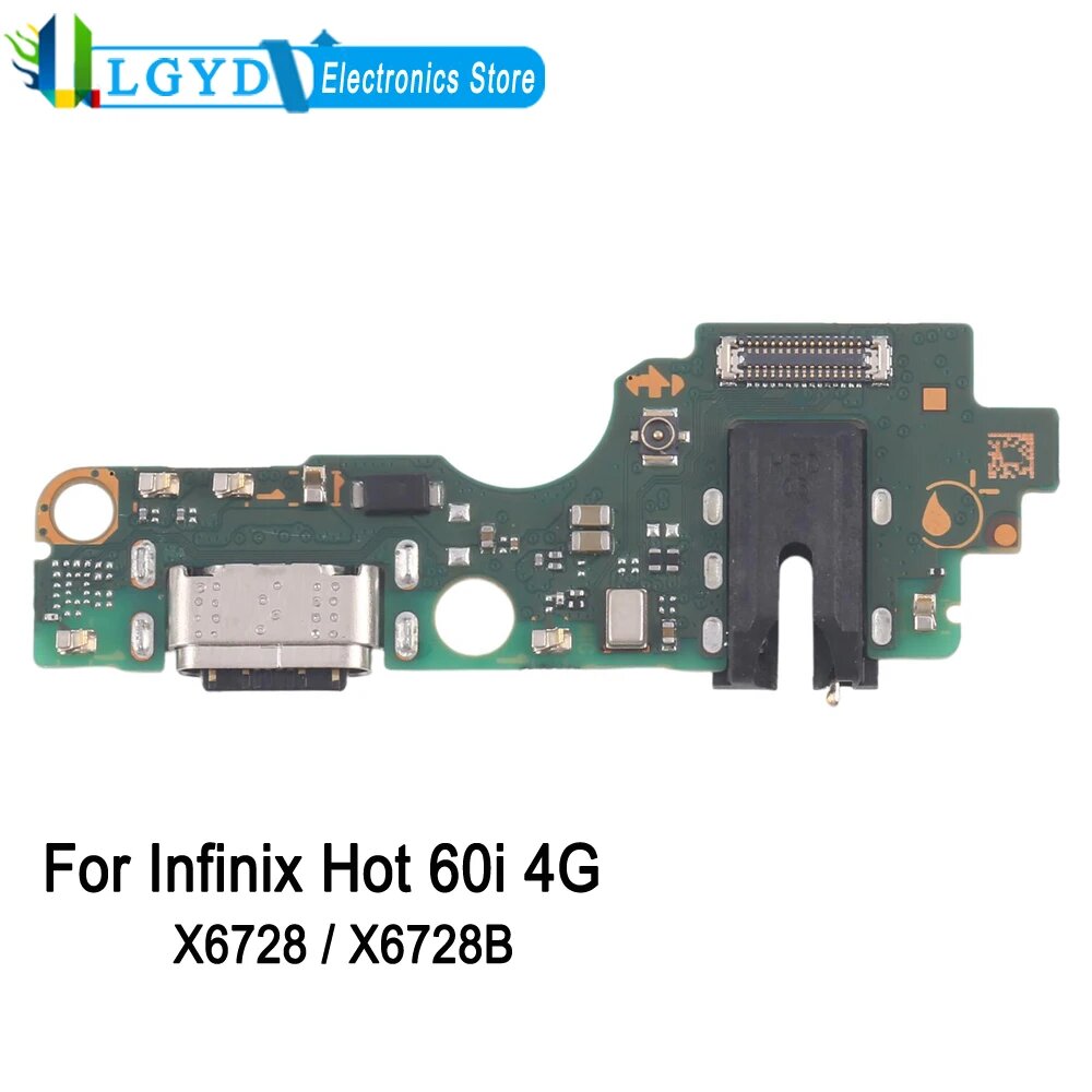 Плата зарядного порта OEM с чипом iC для Infinix Hot 60i 4G, X6728 / X6728B, запасная часть для ремонта зарядной платы телефона