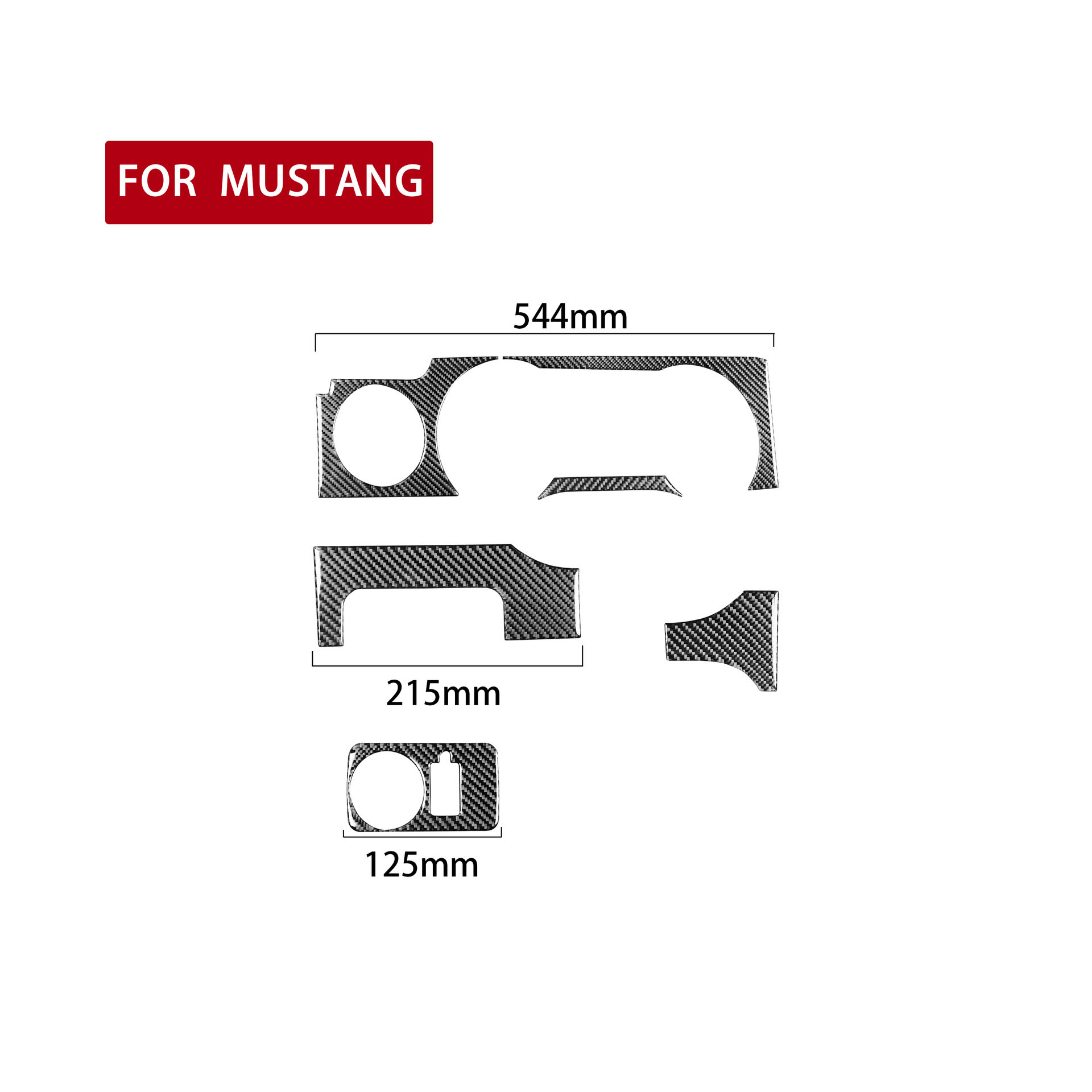Ford Mustang 2005-2009 Комплект обивки панели приборов для водителя 6 шт из углеволокна