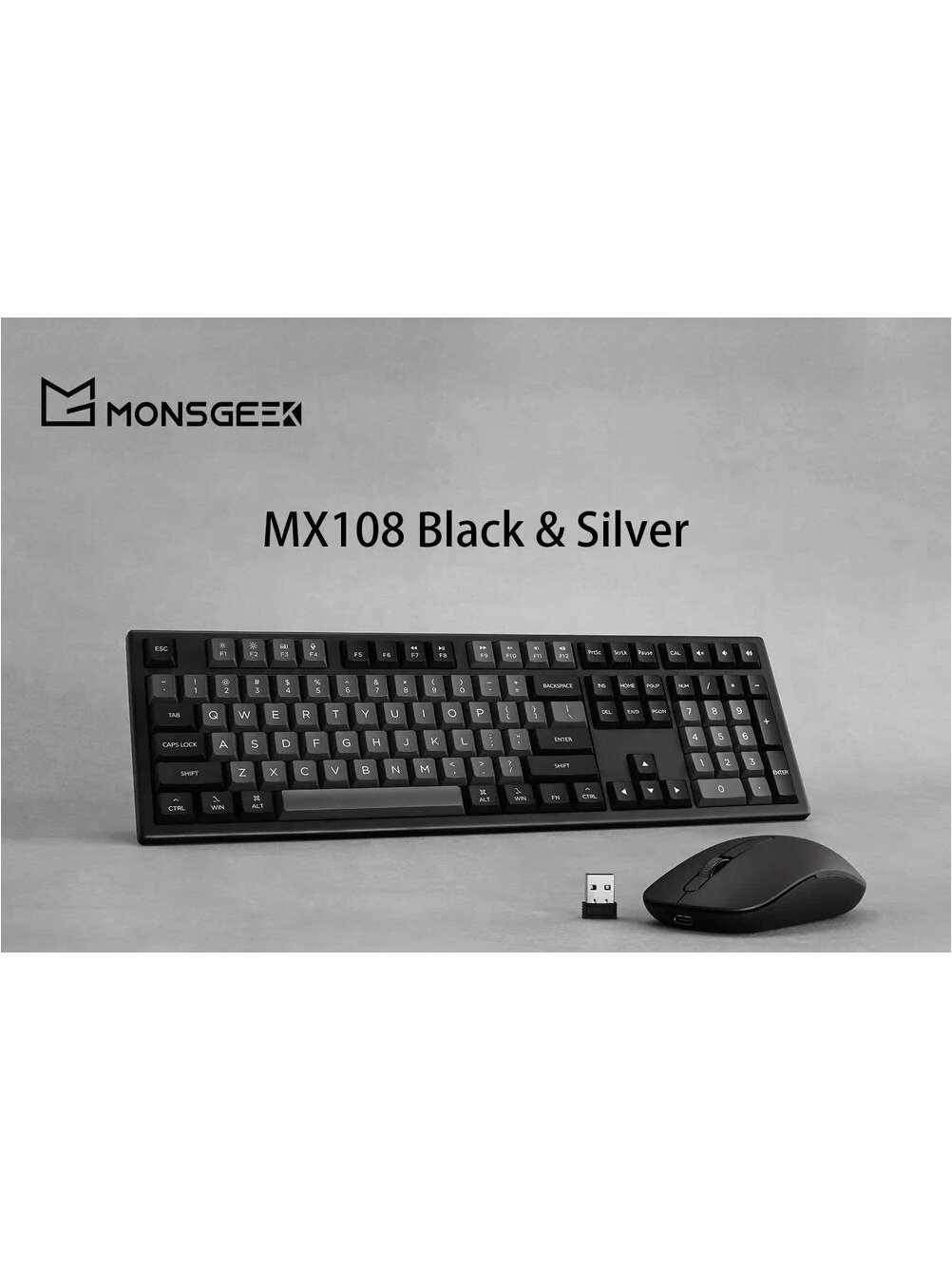AKKO Игровая клавиатура беспроводная Комбинированная клавиатура и мышь MonsGeek MX108 Двуxрежимный