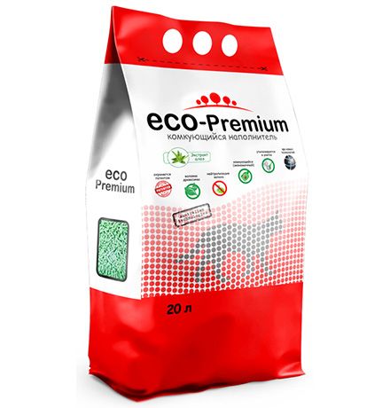Eco Premium Алоэ / Наполнитель Эко Премиум для кошачьего туалета Древесный Комкующийся с ароматом Алое, 20 л (7,6 кг)