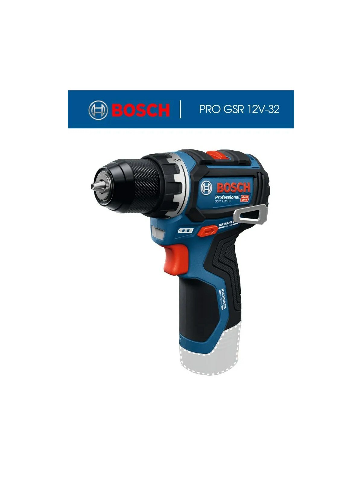 Рубанок электрическийДрель-шуруповерт аккумуляторная Bosch GSR 12V-32 Professional (Без аккумулятора), арт. 06019N7000