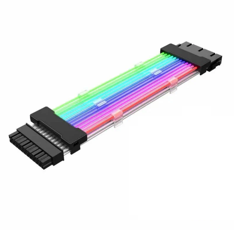 RGB-кабели с оплеткой, удлинители кабеля высокой мощности с цветовыми режимами, внутренние компоненты ПК для любого бренда и блоки питания высокой мощности