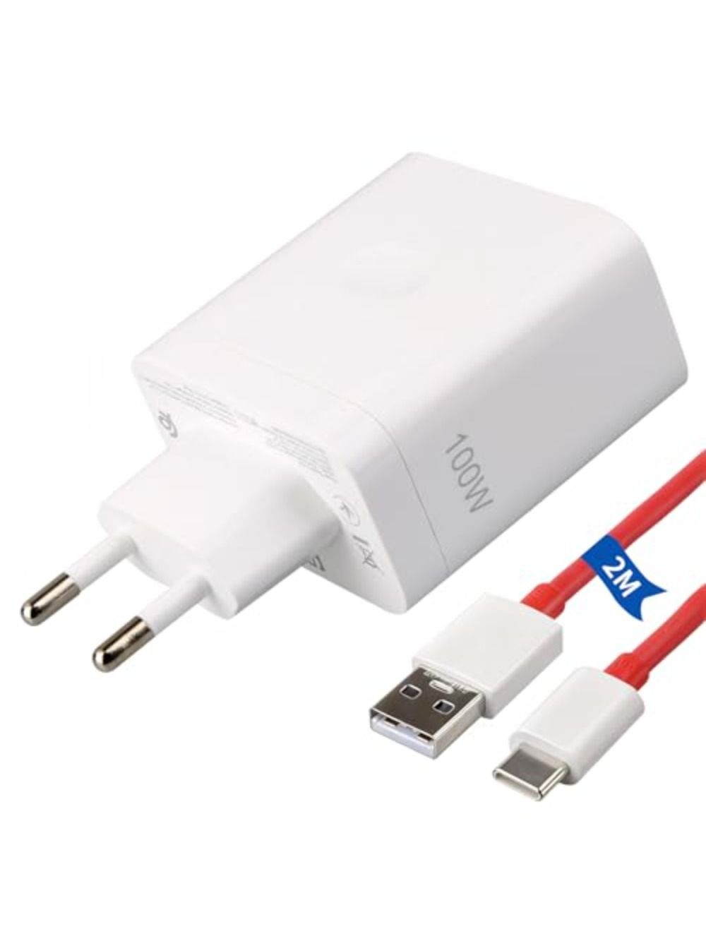 Сетевое зарядное устройство 100W с кабелем USB Type-C 8A 2 м, быстрая зарядка для телефона, блок питания Type-C для OnePlus Nord 4, 13, 12, 11R, 10T, Ace 3 и других смартфонов
