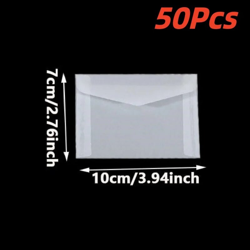 Прозрачные конверты для приглашений 50 шт Белый, 50pcs 7x10cm