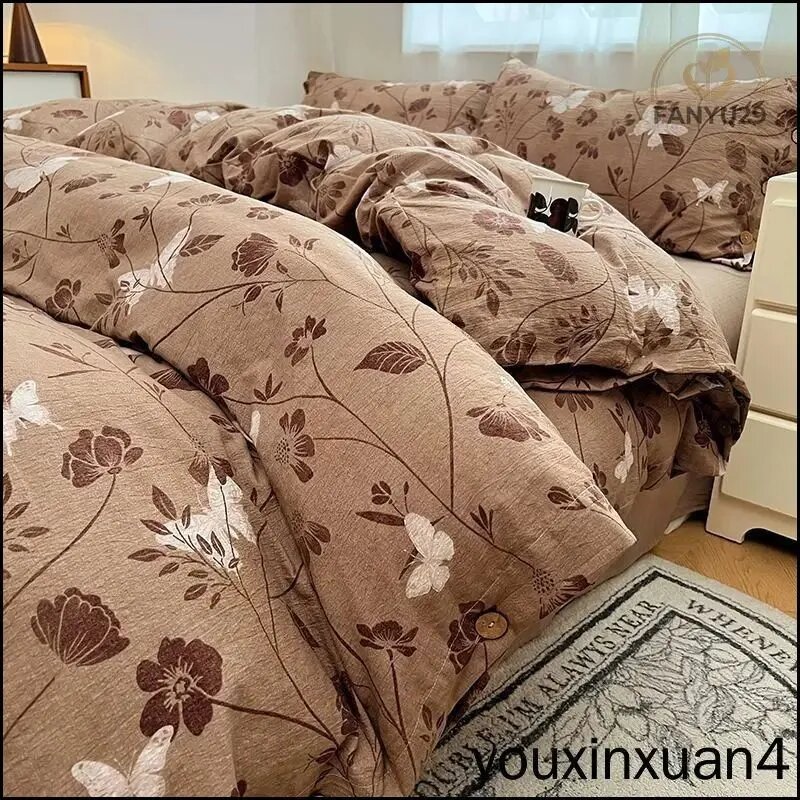 Пододеяльник 200x230 см хлопок, на молнии, коричневый