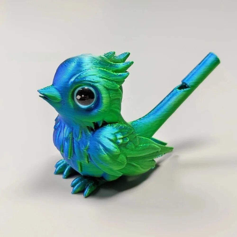3D-свисток-птичка из пластика blue-green