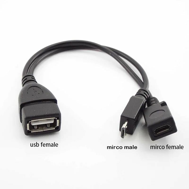 Y-разветвитель Micro USB OTG - адаптер для подключения к ПК/ноутбукам