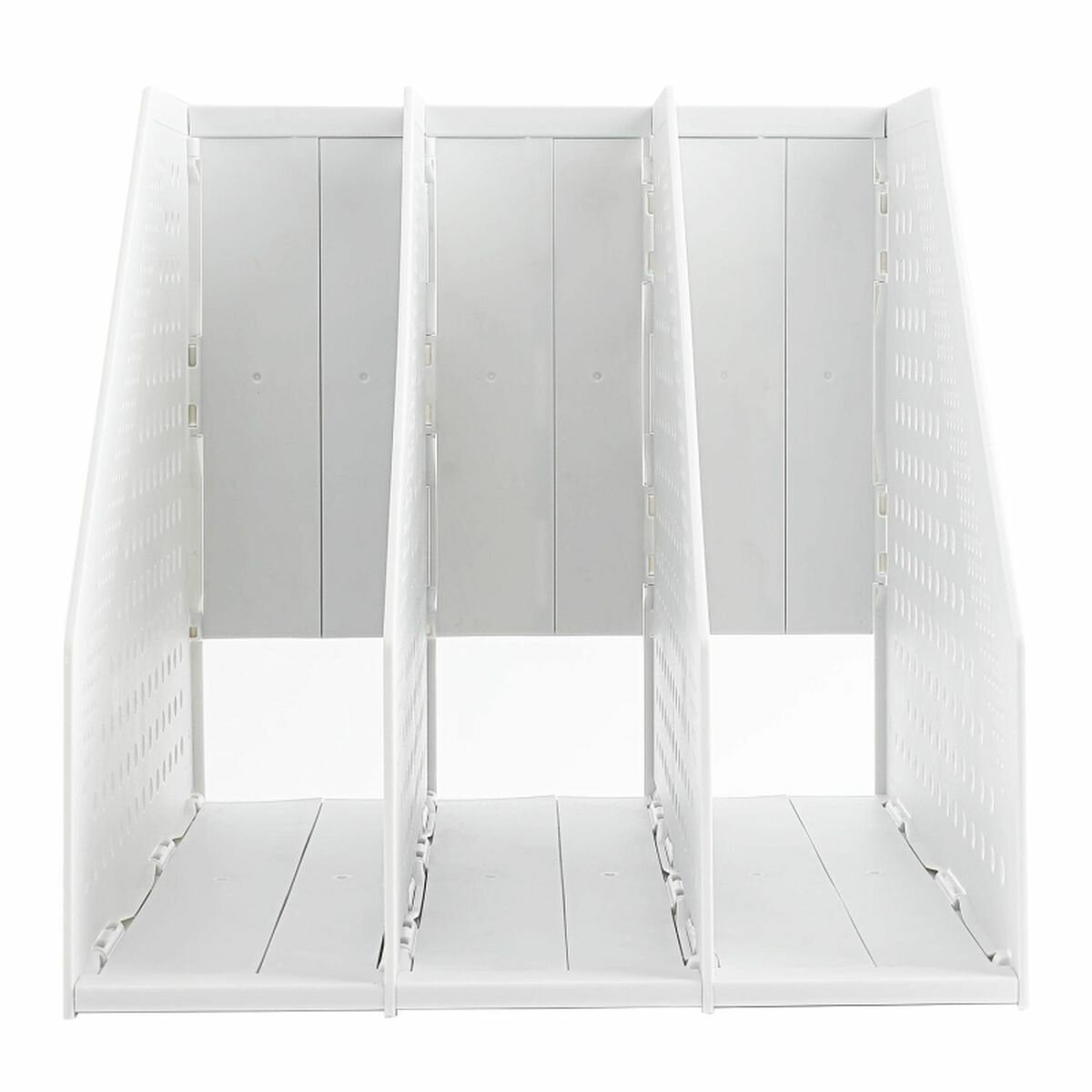 Лоток для бумаг вертикальный Deli Grey, 180мм, 3 отделения, серый