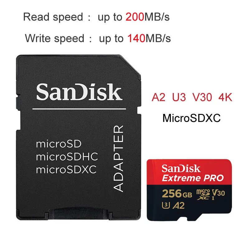 Карта памяти SanDisk Extreme PRO 256GB MicroSDXC A2