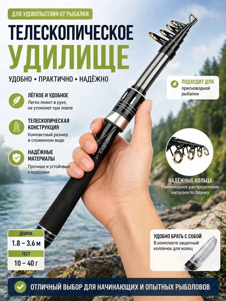 Спиннинг, рабочая длина: 180 см