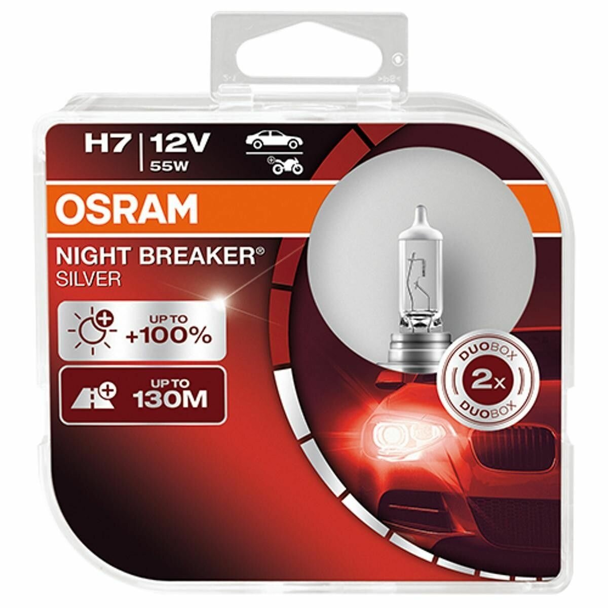 Osram 64210NBS-HCB Лампа автомобильная H7 12V 55W NIGHT BREAKER Silver 2шт