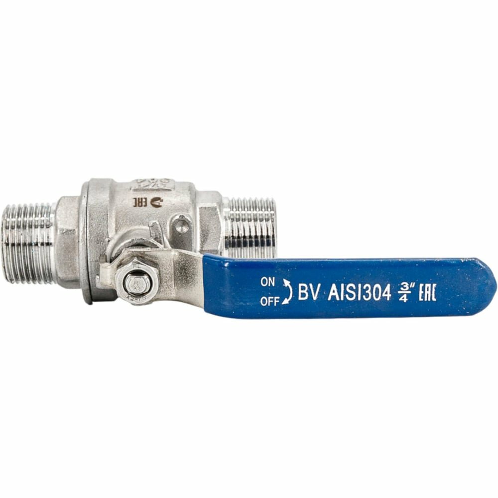 Кран шаровый муфтовый двусоставной нержавеющий NEWKEY (2PC) НР/НР AISI304 DN20 (3/4"), (CF8), PN63 NK-BMML20/4 — фото 1