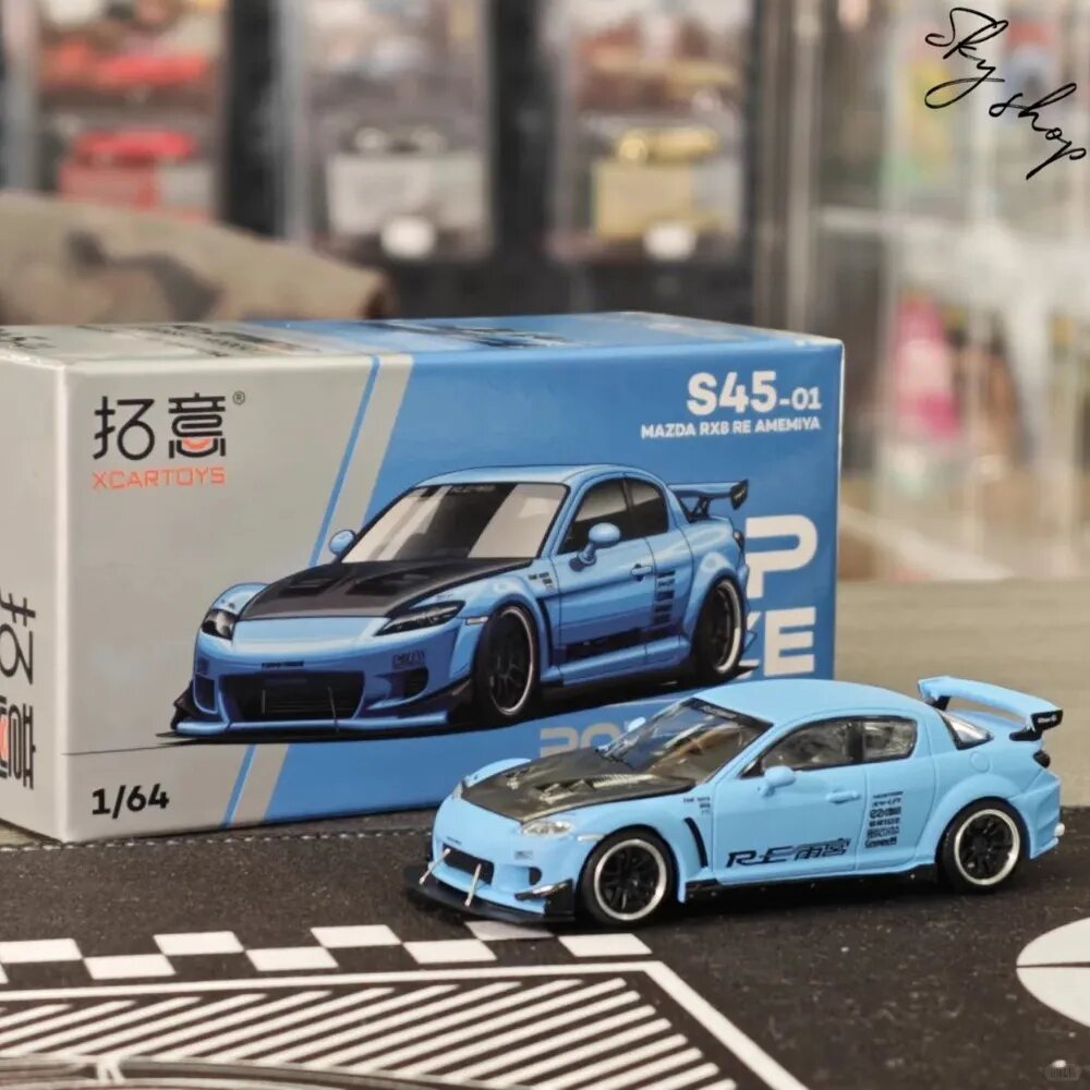 Машинка Pop Race 1:64 MAZDA RX-8 RE-AMEMIYA - LIGHT BLUE, 7 см