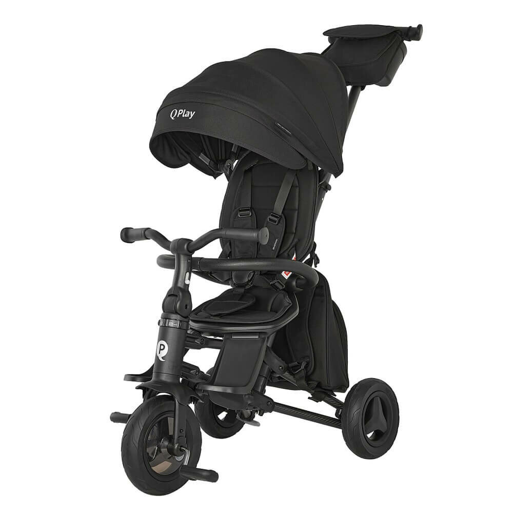 Qplay Nova PLUS Carbon Fiber, детский детский трехколесный велосипед от 10 месяцев до 3-4 лет, цвет Black