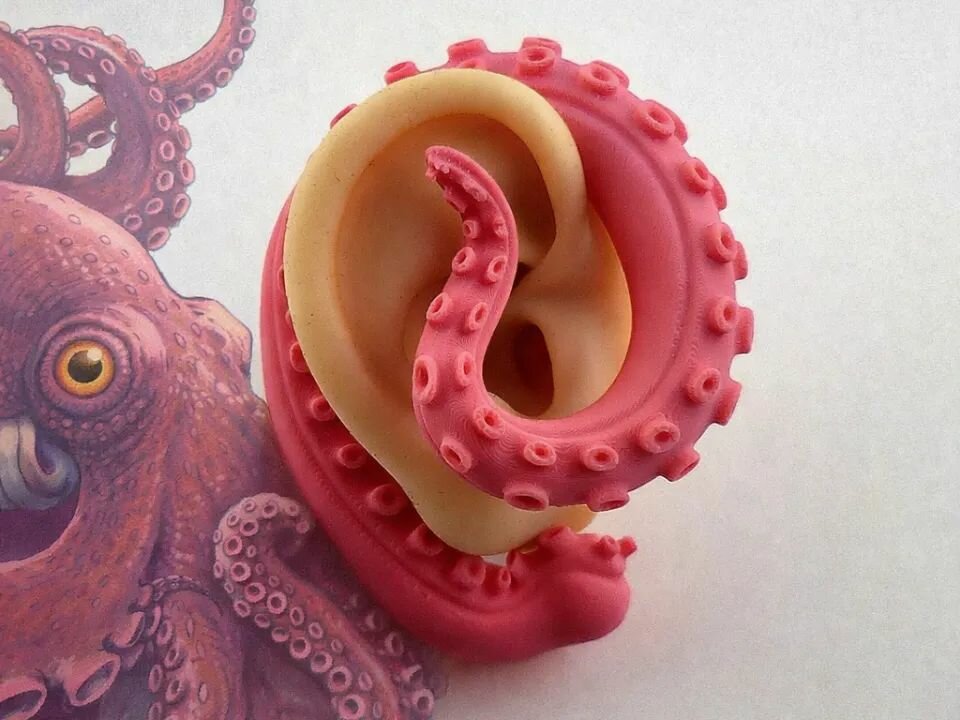 Серьги Щупальца осьминога необычные украшения