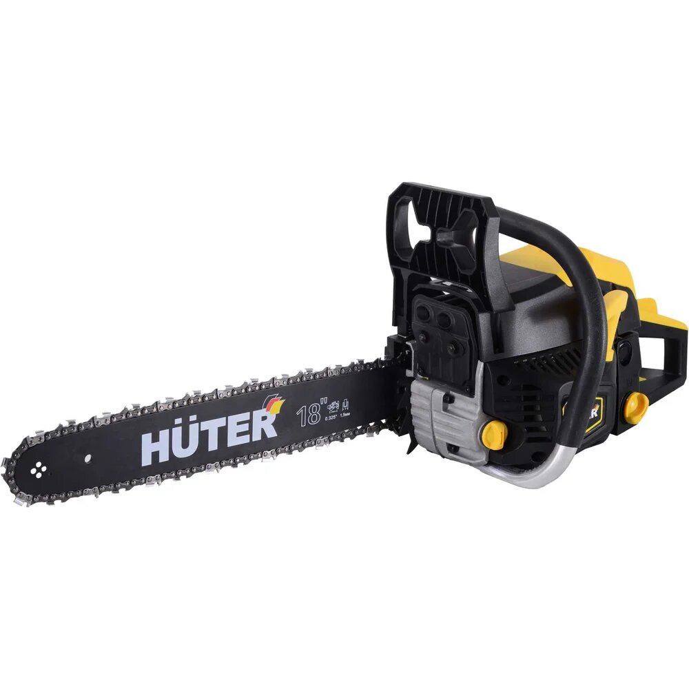 Бензопила Huter BS-6218 с двухтактным бензиновым двигателем, виброзащитой, бытовой класс для точного реза