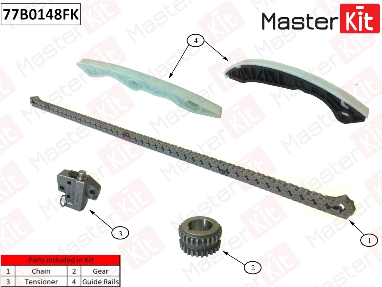 77B0148FK Комплект цепи MITSUBISHI 10- 2.0-2.4 ГРМ