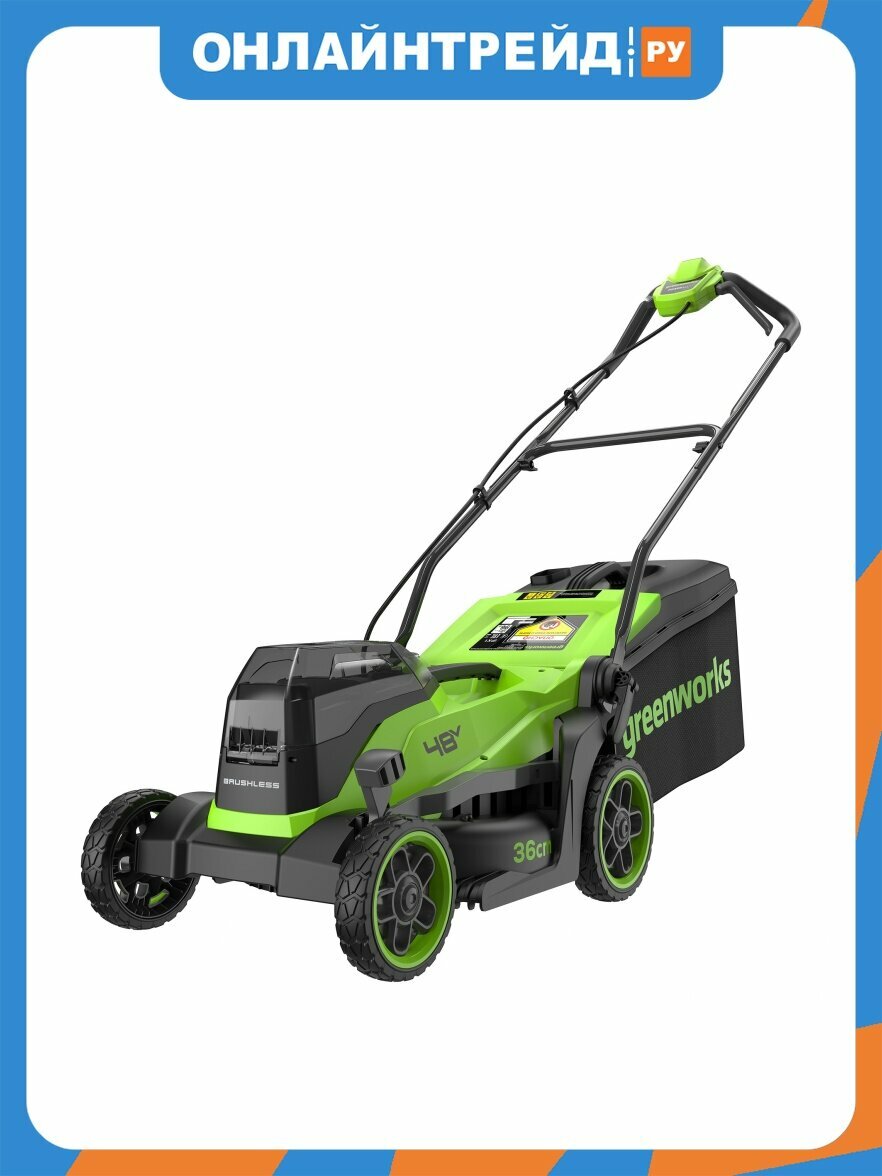 Greenworks Газонокосилка аккумуляторная GD24X2LM361 без АКБ и ЗУ 24Вx2 2520707