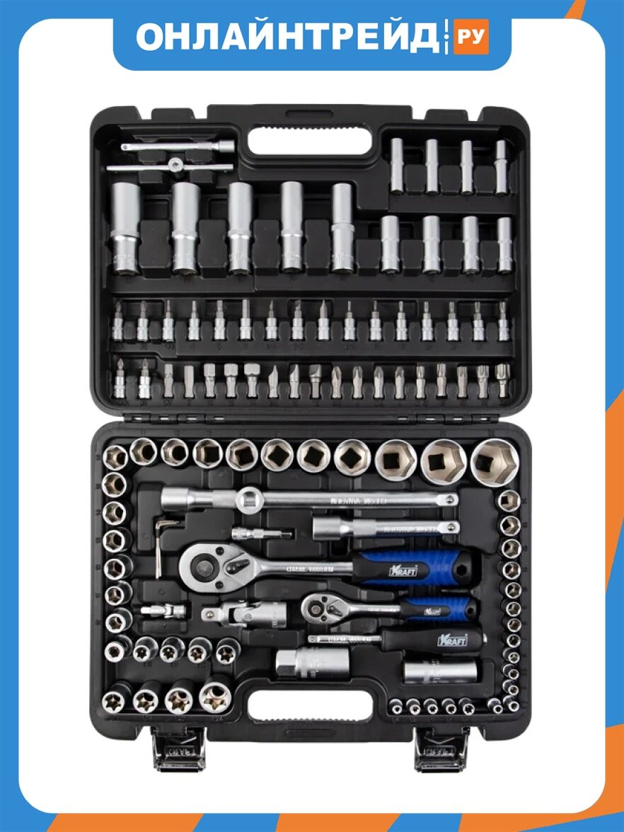 Набор инструмента Kraft 1/2"DR и 1/4"DR 108 предметов, Master