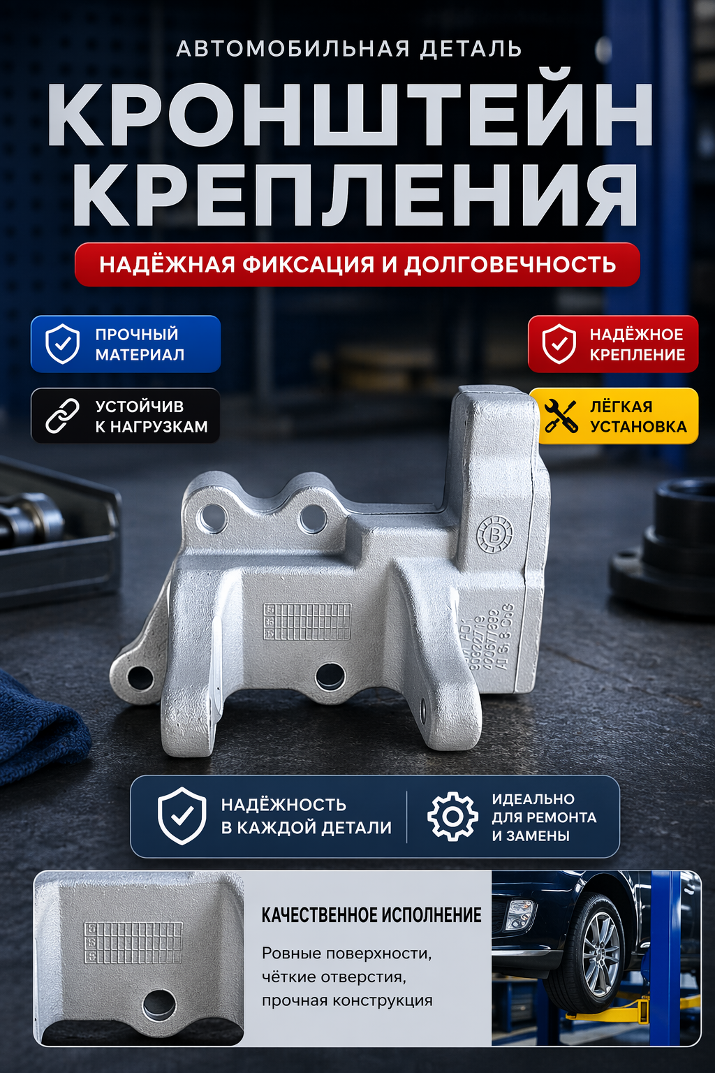 Кронштейн натяжителя ремня генератора SAIL SPARK 90922719 9047867