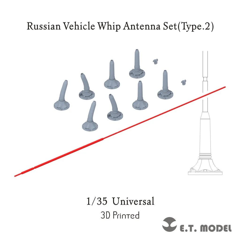 ETмодель 1/35 набор антенн для русского автомобиля (тип 2) универсальное моделирование аксессуары для хобби «сделай сам»